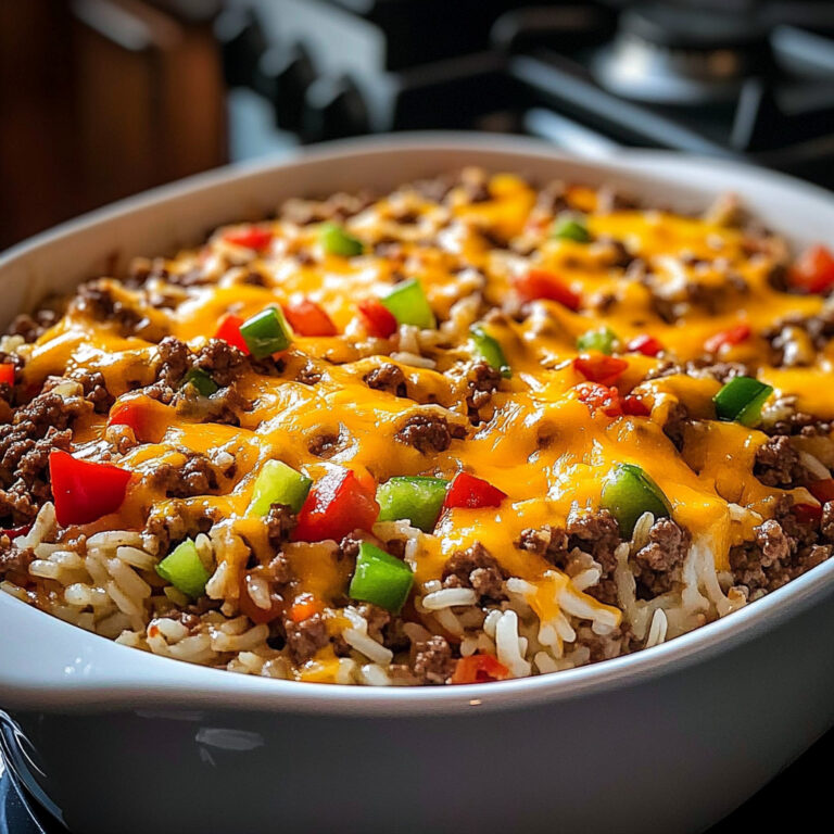 Cheesy Beef and Rice Bake - Lady Recipes