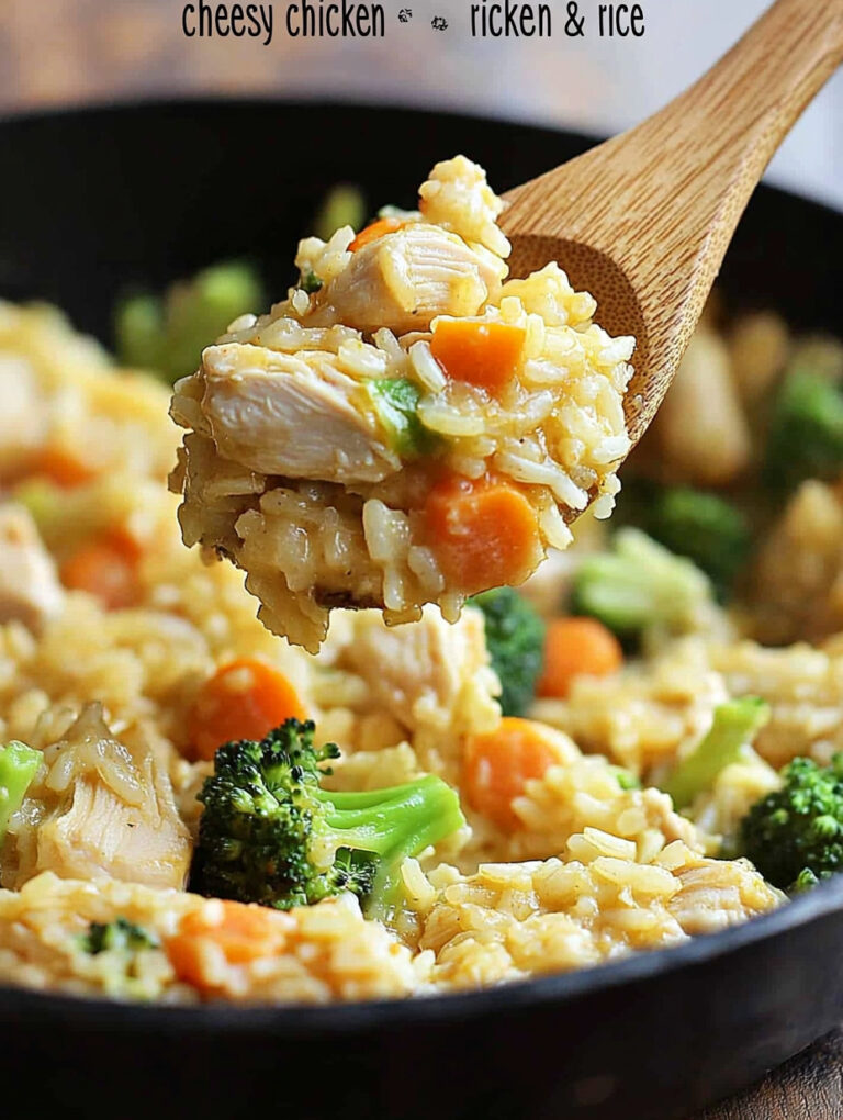 Cheesy Chicken & Rice - Lady Recipes