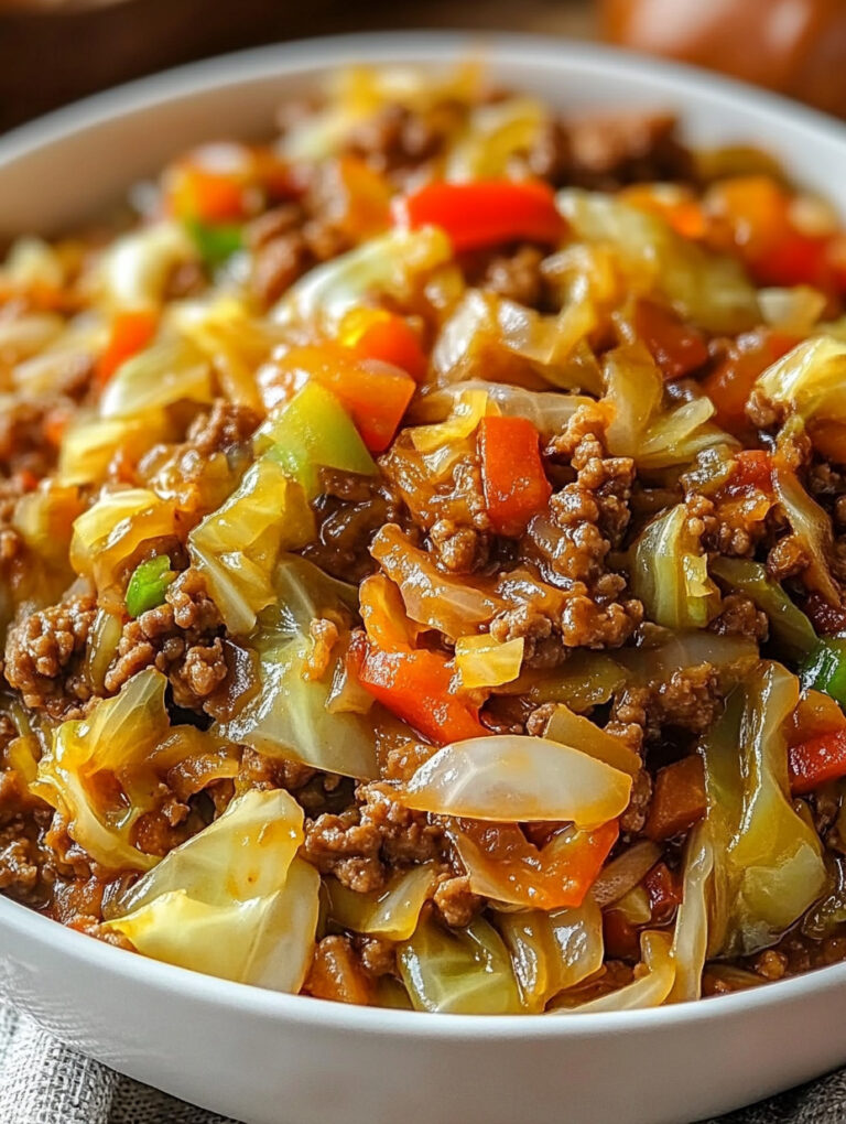 Hearty Ground Beef and Cabbage Skillet - Lady Recipes