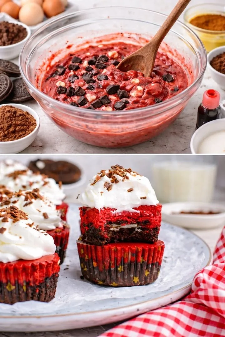 Mini Red Velvet Oreo Cheesecakes
